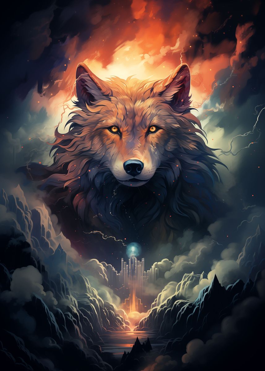 'Fantasy Beast Wolf' Poster, picture, metal print, paint by Amely Home ...