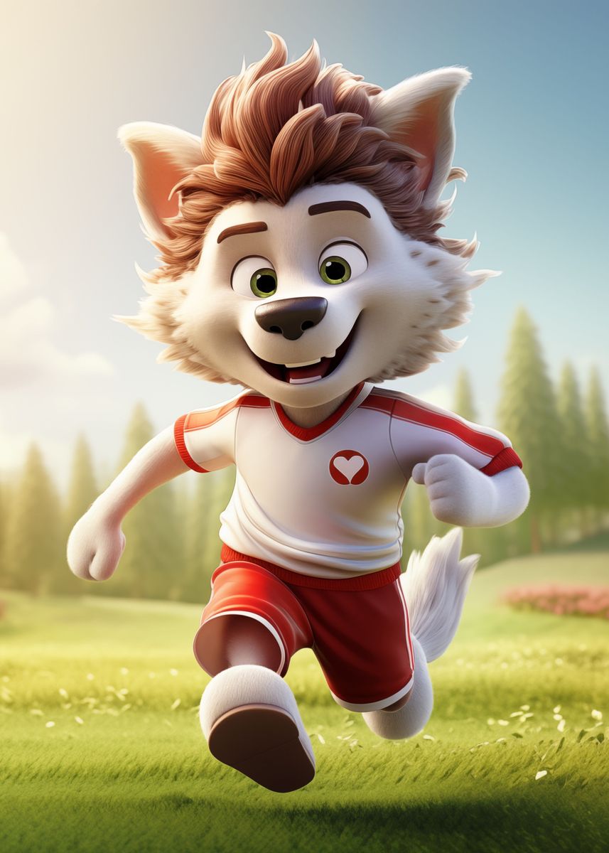 'Wolf Footballer' Poster, picture, metal print, paint by mnix | Displate