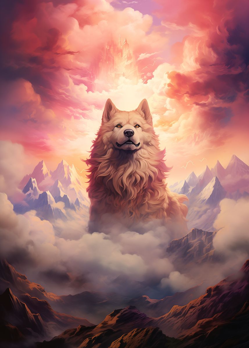 'Cosmic Folklore Wolf' Poster, picture, metal print, paint by Amely ...