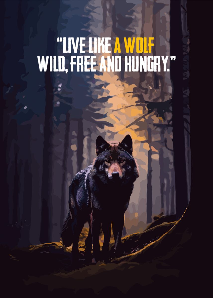 'Wolf Quotes' Poster, picture, metal print, paint by NuMaNi Art | Displate