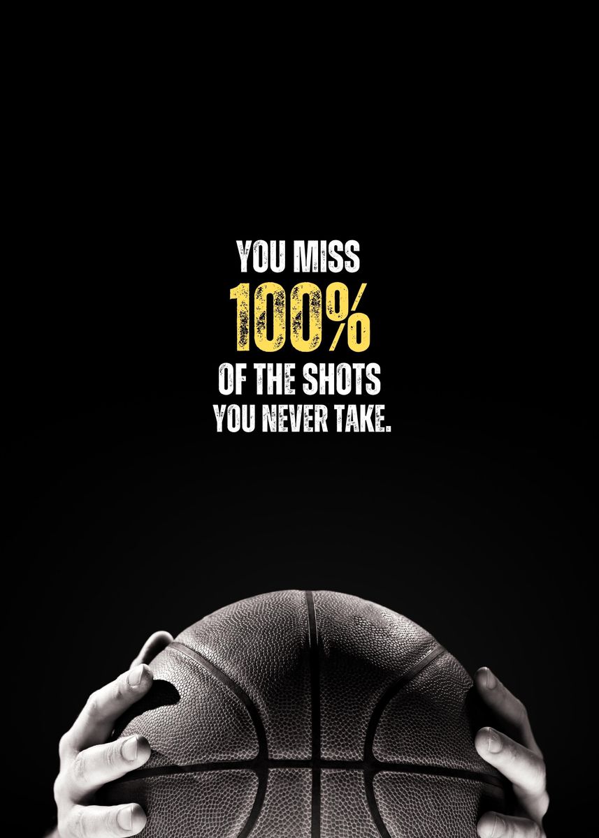 'Just Take The Shot Basket' Poster, picture, metal print, paint by ...