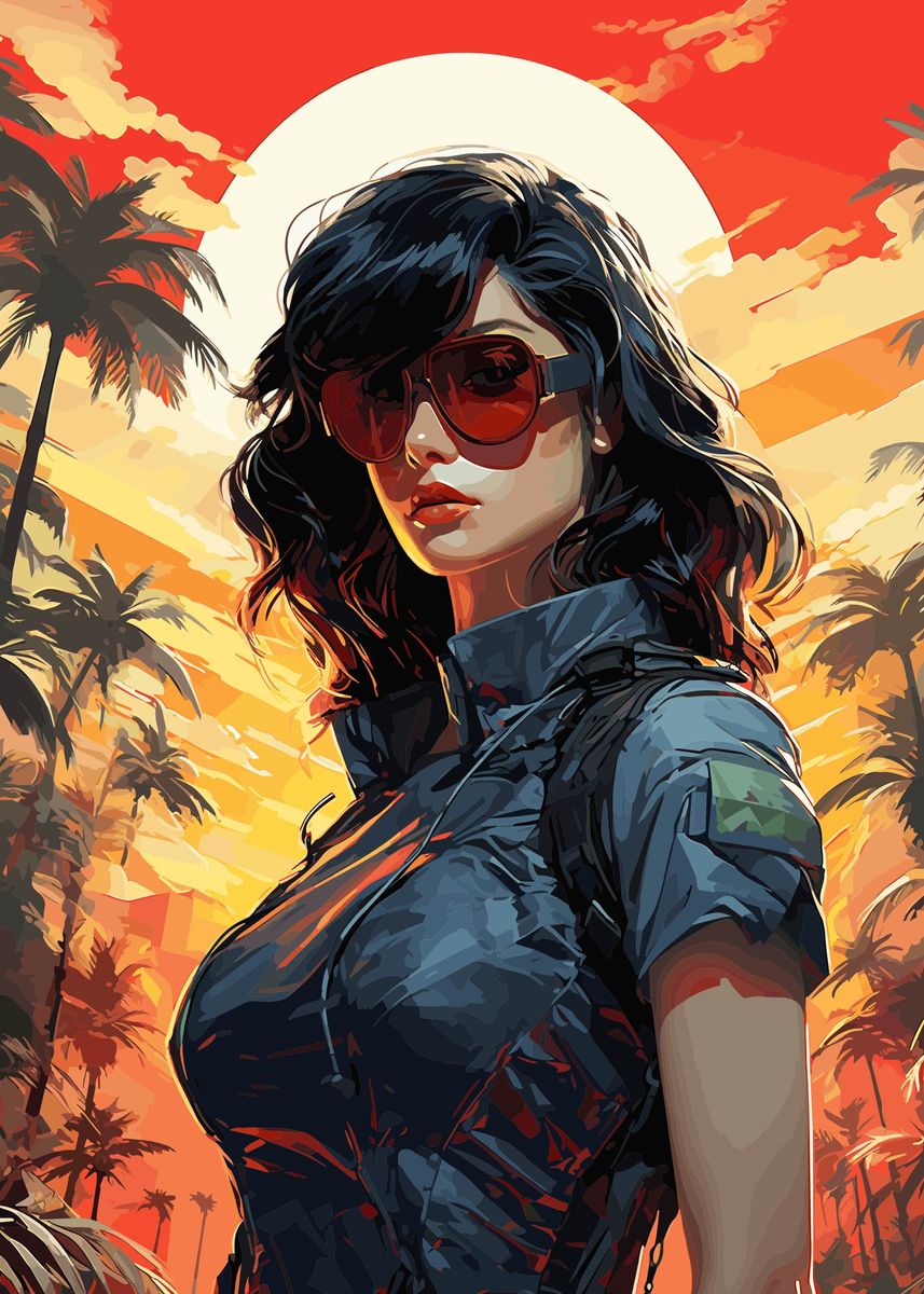 'Anime Miami Girl' Poster by CrazySquirrel | Displate