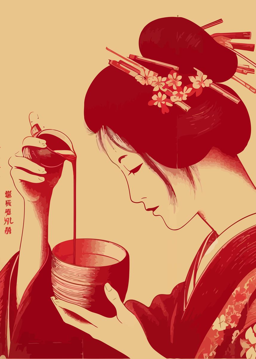 'Traditional Japan Woman' Poster, picture, metal print, paint by DREAM ...