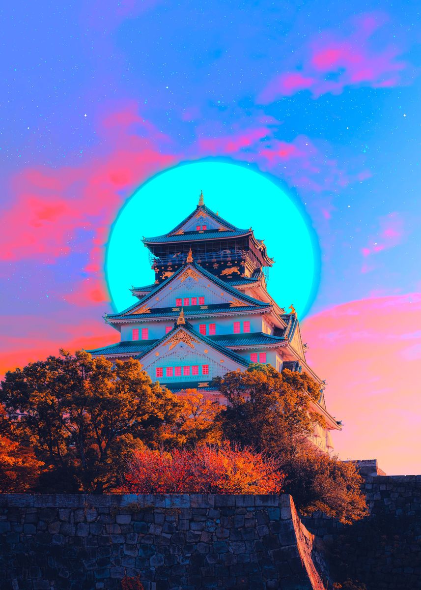 'Magical Japanese Castle' Poster, picture, metal print, paint by ...