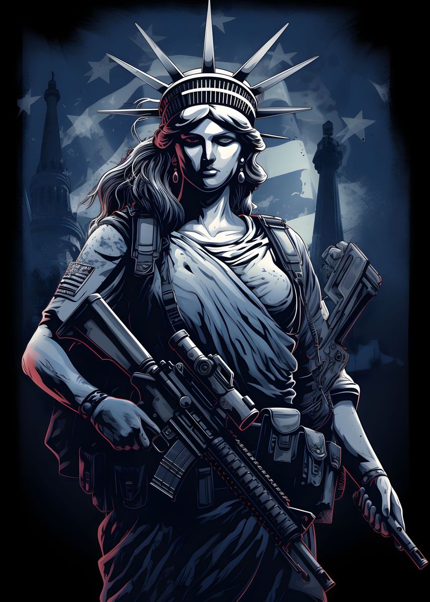 'USA Freedom Rifle Gun' Poster, picture, metal print, paint by Amazing ...