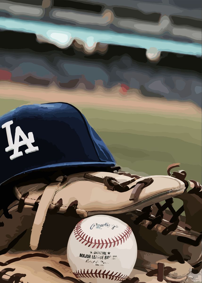 'baseball' Poster, picture, metal print, paint by Black And White Art ...