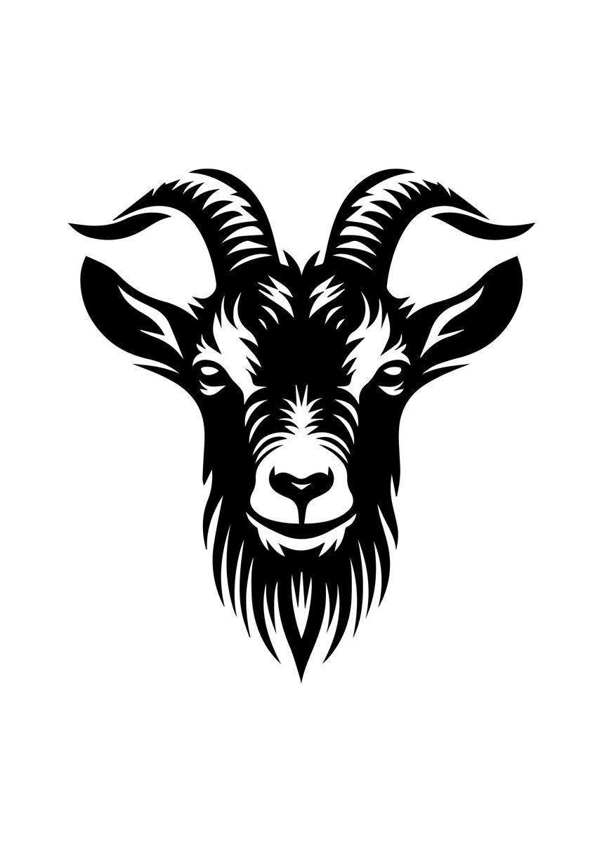 'Goat Stencil Design' Poster, picture, metal print, paint by Sabiqul ...