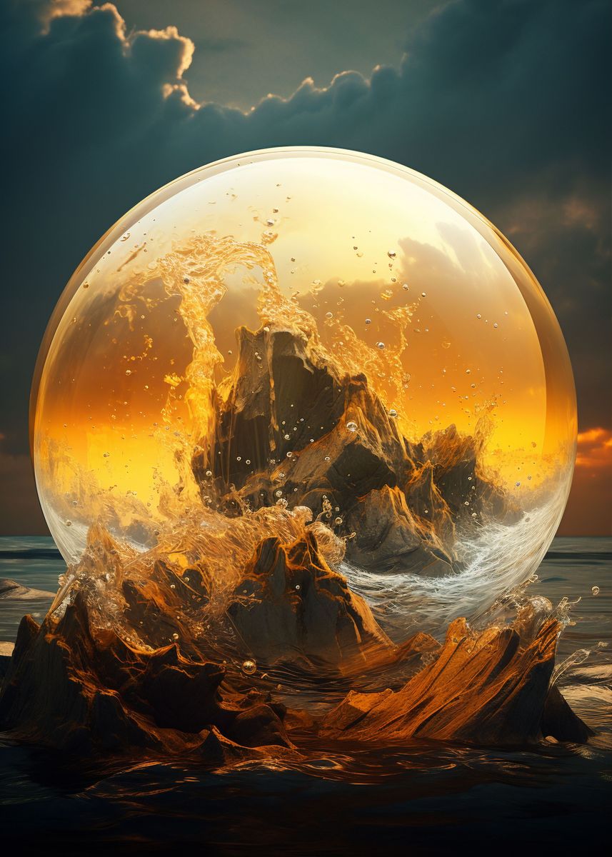 'Magic Sphere with Rocks' Poster, picture, metal print, paint by ...