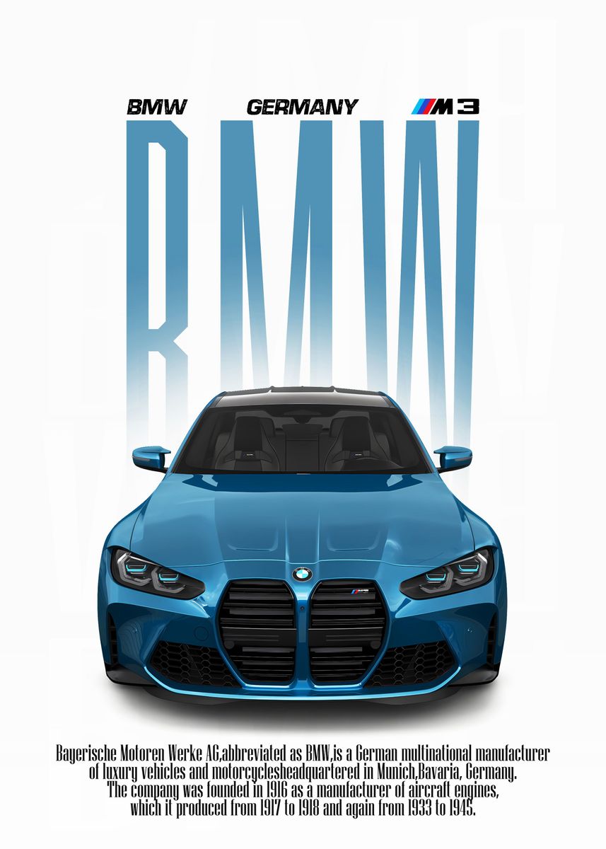 'bmw m3' Poster, picture, metal print, paint by SAIDI ARTWORKS | Displate