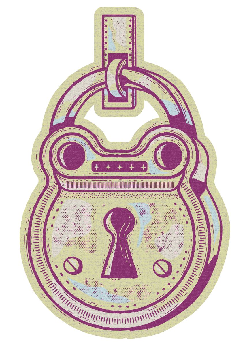 'Vintage Padlock' Poster, picture, metal print, paint by mailbox disco ...