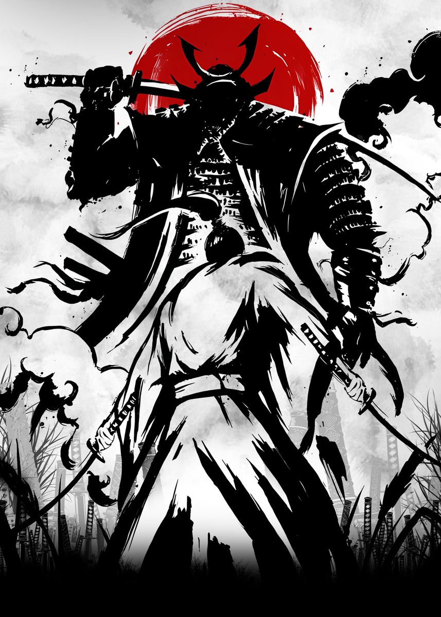 'samurai fight scene' Poster by SAIDI ARTWORKS | Displate