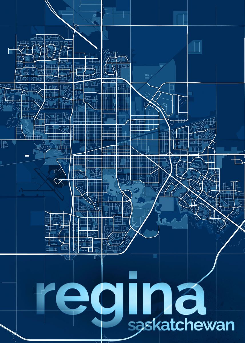 'Regina City Street Map' Poster, picture, metal print, paint by Scott ...