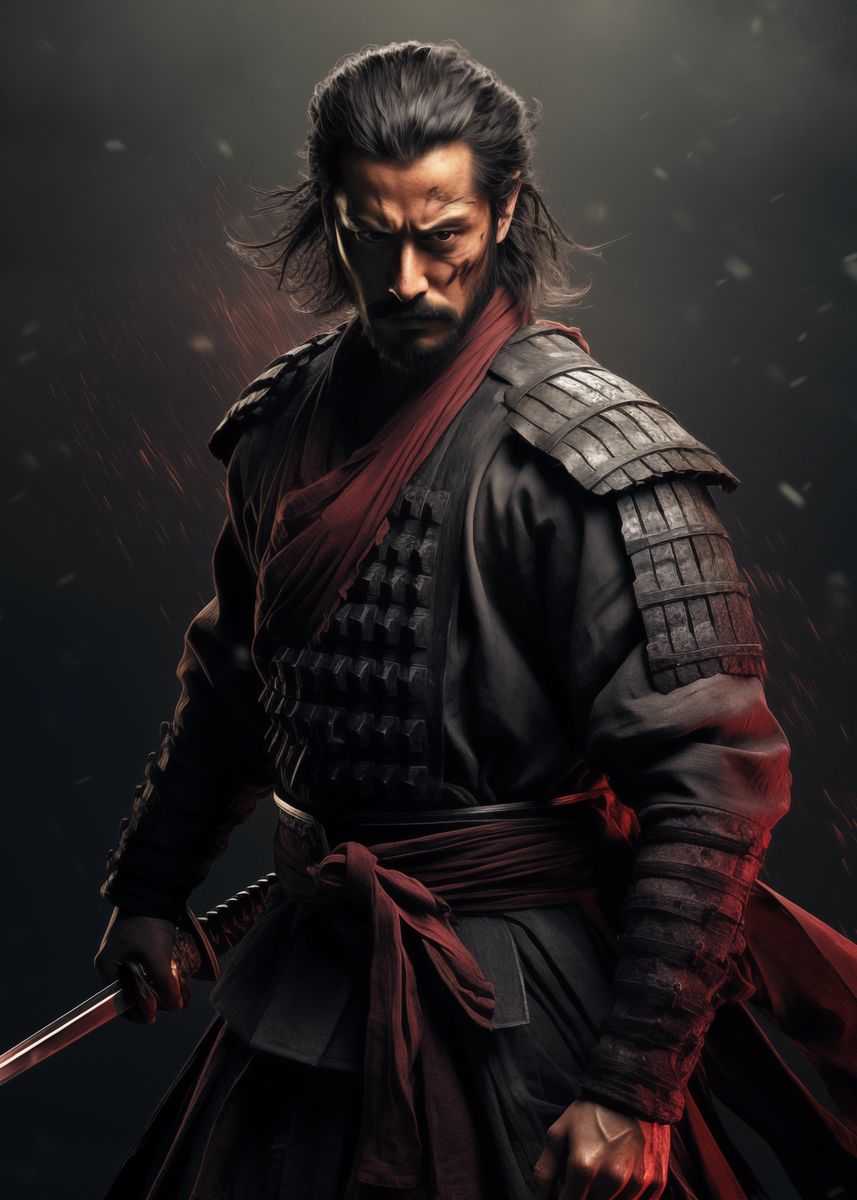 'Samurai Musashi Miyamoto' Poster, picture, metal print, paint by mnix ...