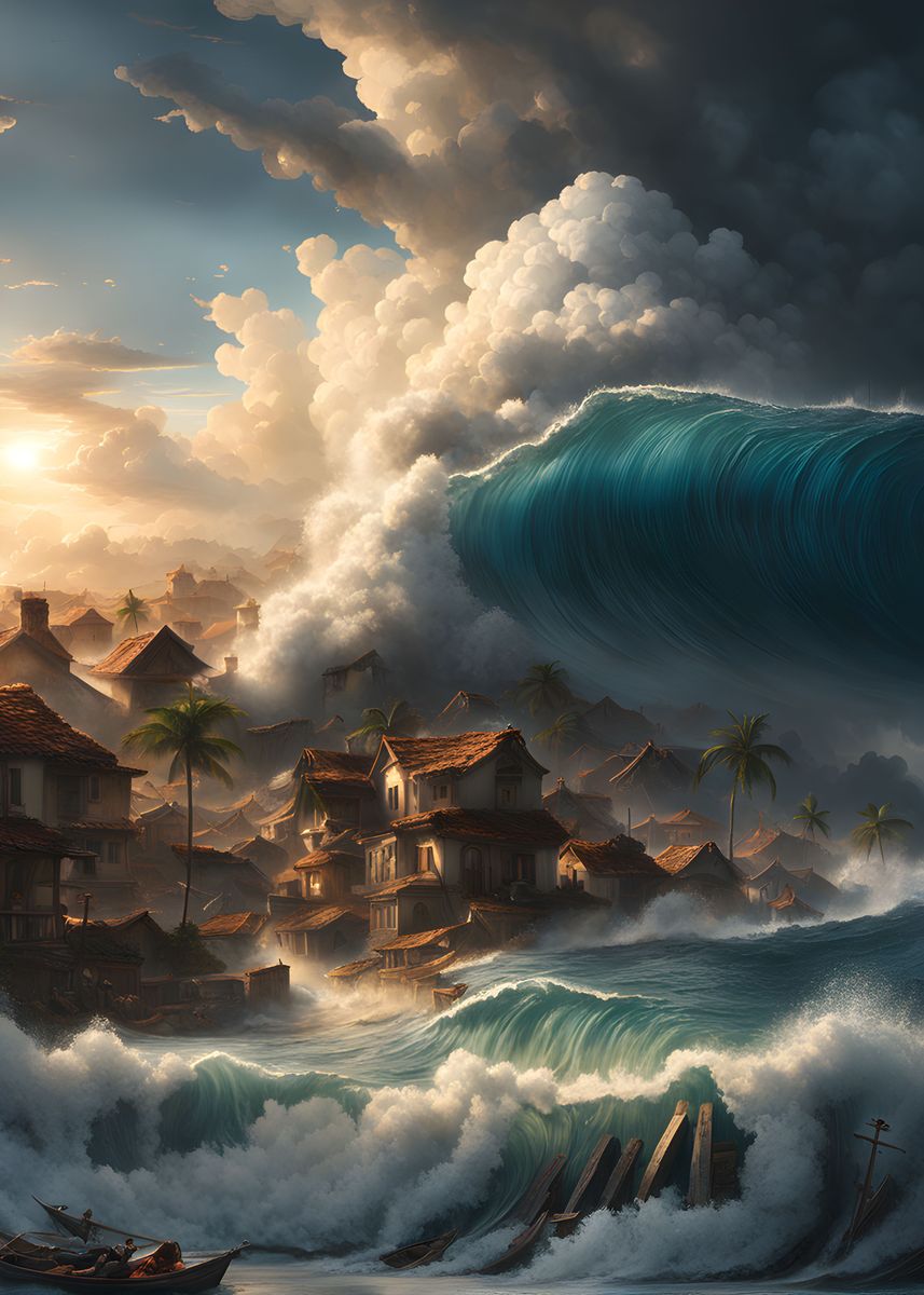 'Tsunami' Poster, picture, metal print, paint by Monsterax Studio ...