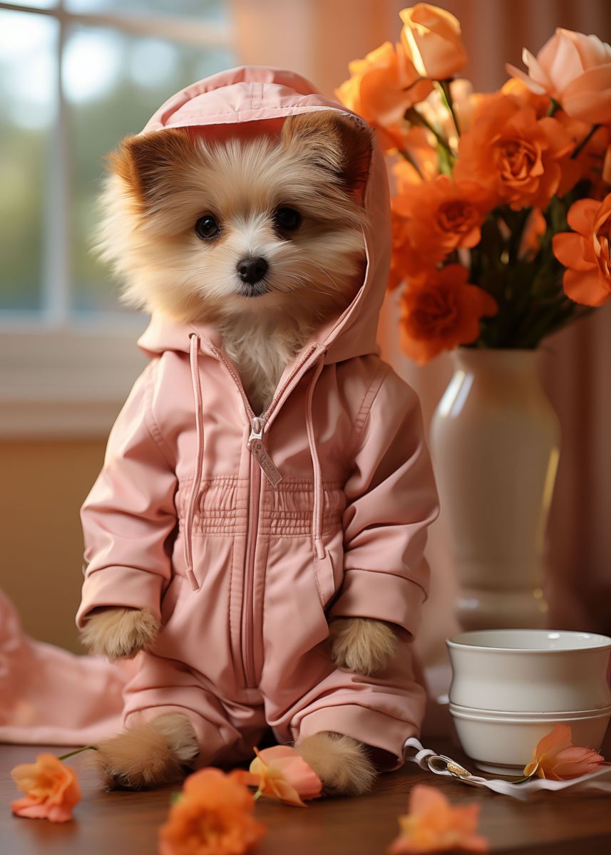 'Pink Swag dog' Poster, picture, metal print, paint by Bofferding ...