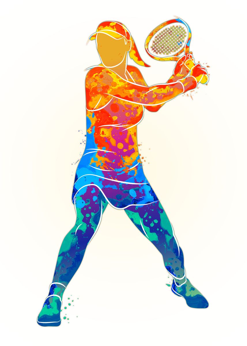 'Tennis player ' Poster, picture, metal print, paint by Murray Oren ...