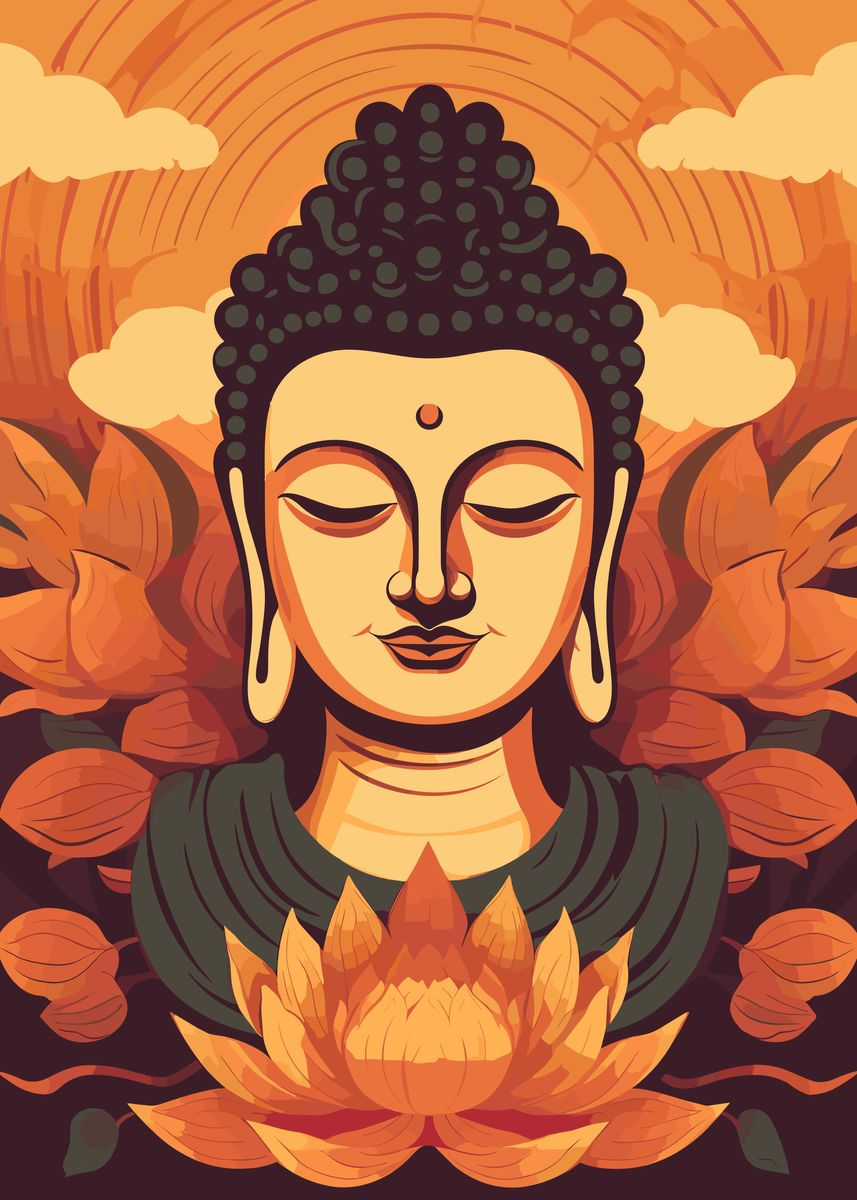 'Buddha Indian' Poster, picture, metal print, paint by Mesh | Displate