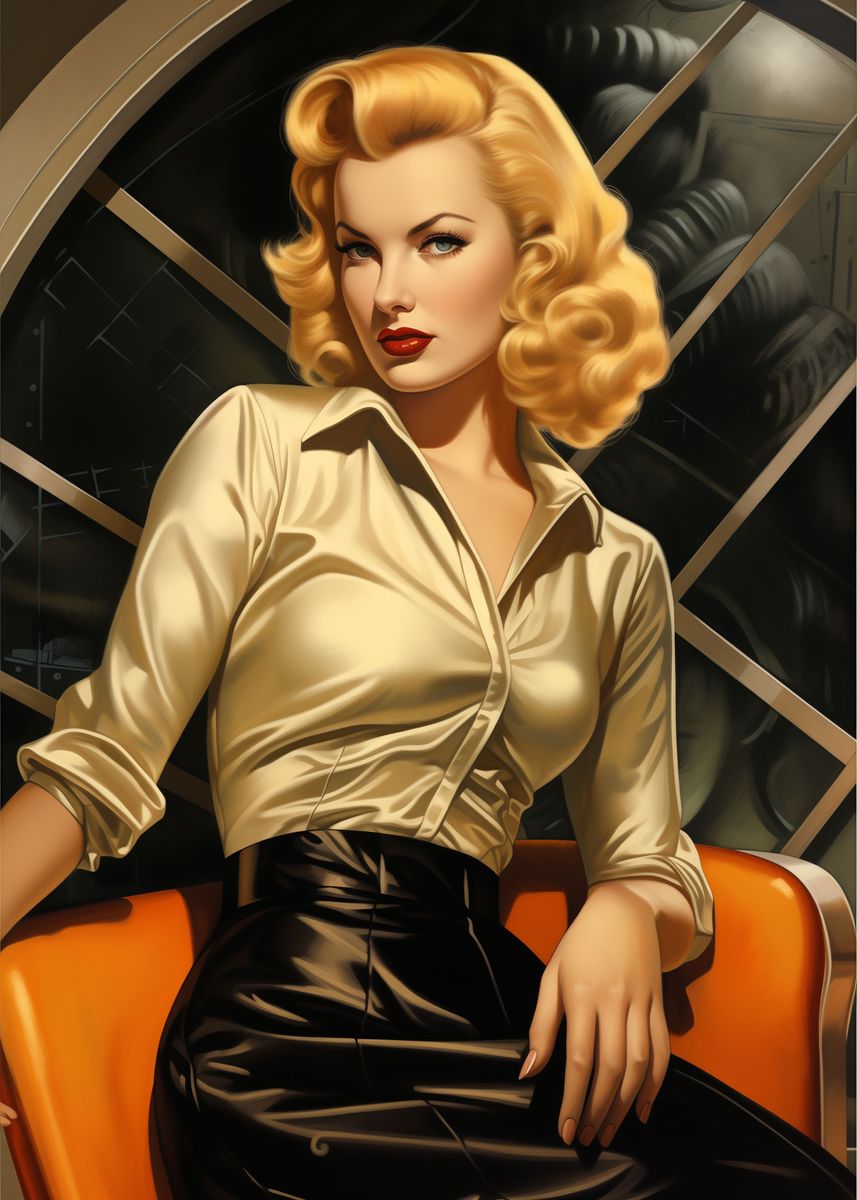 'Beautiful Retro Woman' Poster, picture, metal print, paint by Grimoire ...