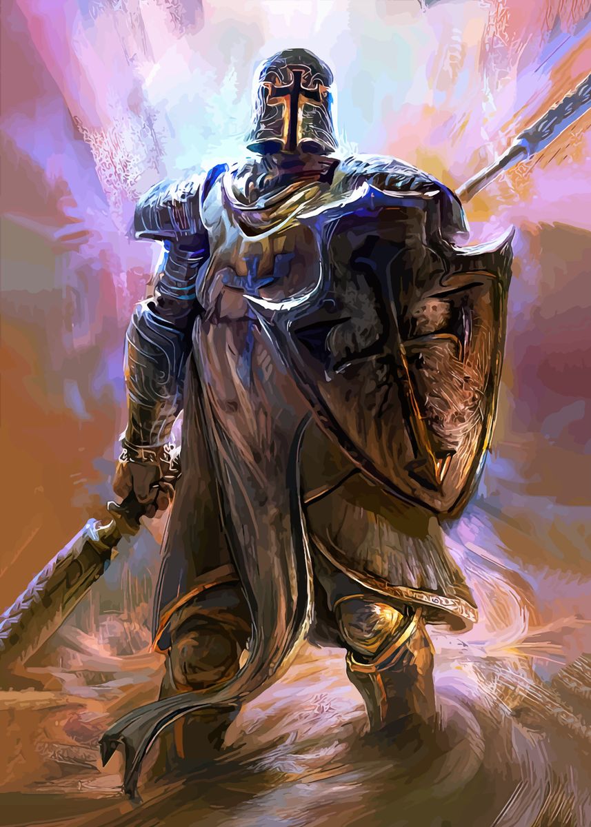 'Deus Vult' Poster, picture, metal print, paint by Lamsi | Displate
