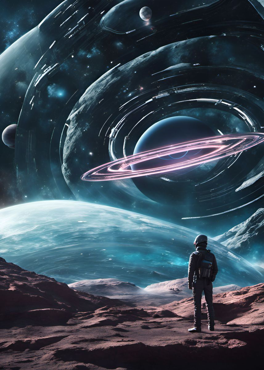 'Cosmic Futurism' Poster, picture, metal print, paint by Sparkls | Displate