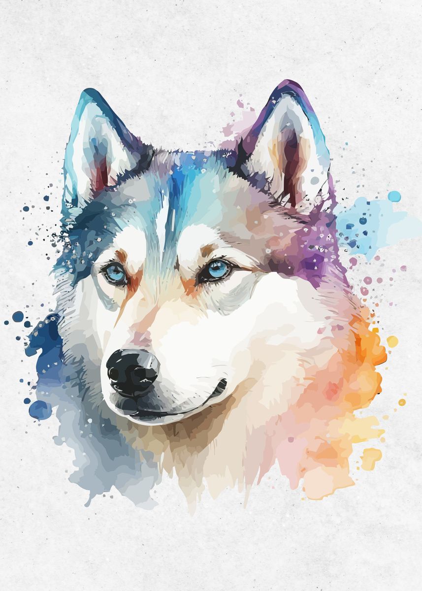 'Watercolor Animal Dog Cat' Poster, picture, metal print, paint by Love ...