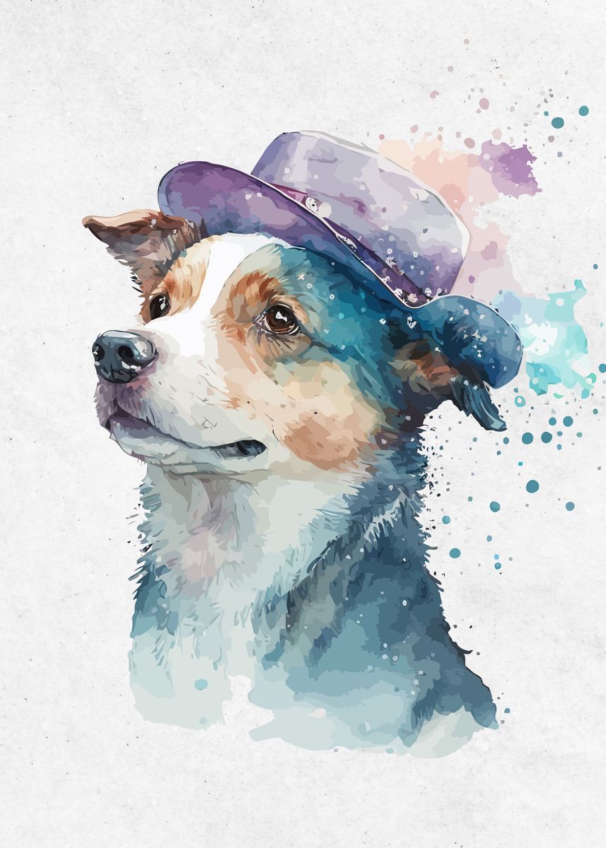 'Watercolor Animal Dog Cat' Poster, picture, metal print, paint by Love ...