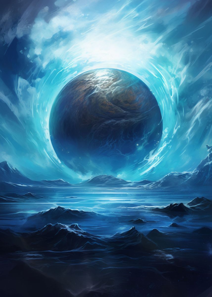 'Explosion of Blue Planet' Poster, picture, metal print, paint by ...