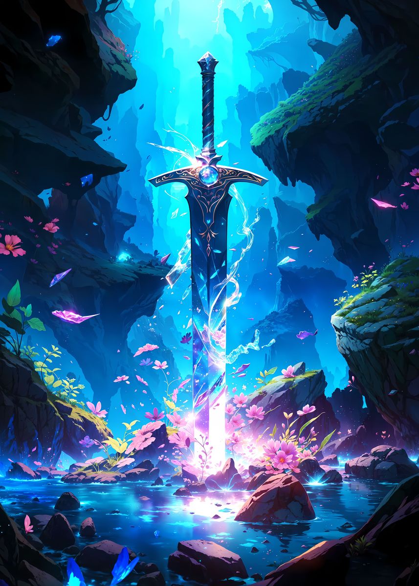 'Excalibur' Poster, picture, metal print, paint by SideygitArt | Displate