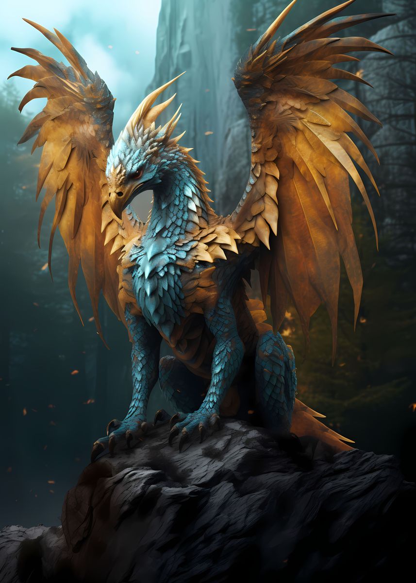 'Dragon Mythical Creature' Poster, picture, metal print, paint by ...