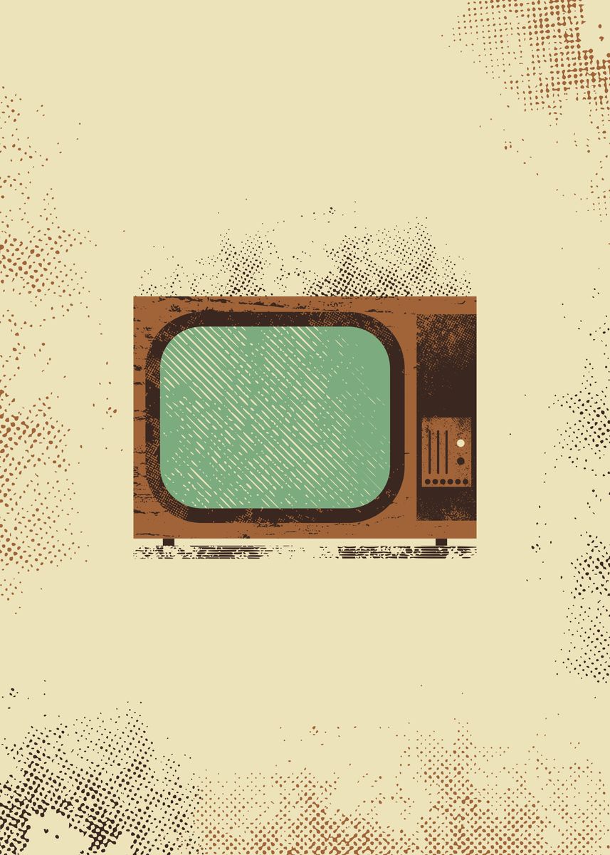 'Vintage TV' Poster, picture, metal print, paint by Vision Grasp Art ...