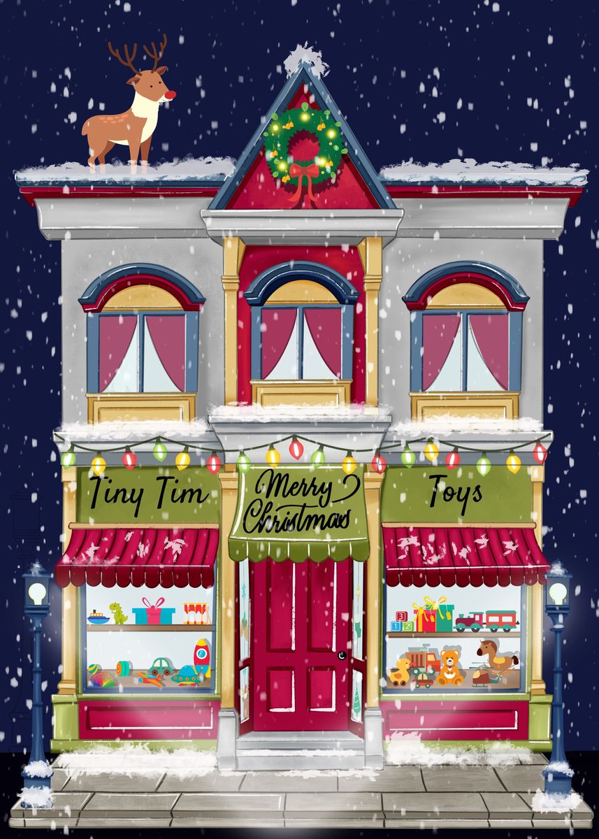 'Christmas Toy Store ' Poster, picture, metal print, paint by Art By ...