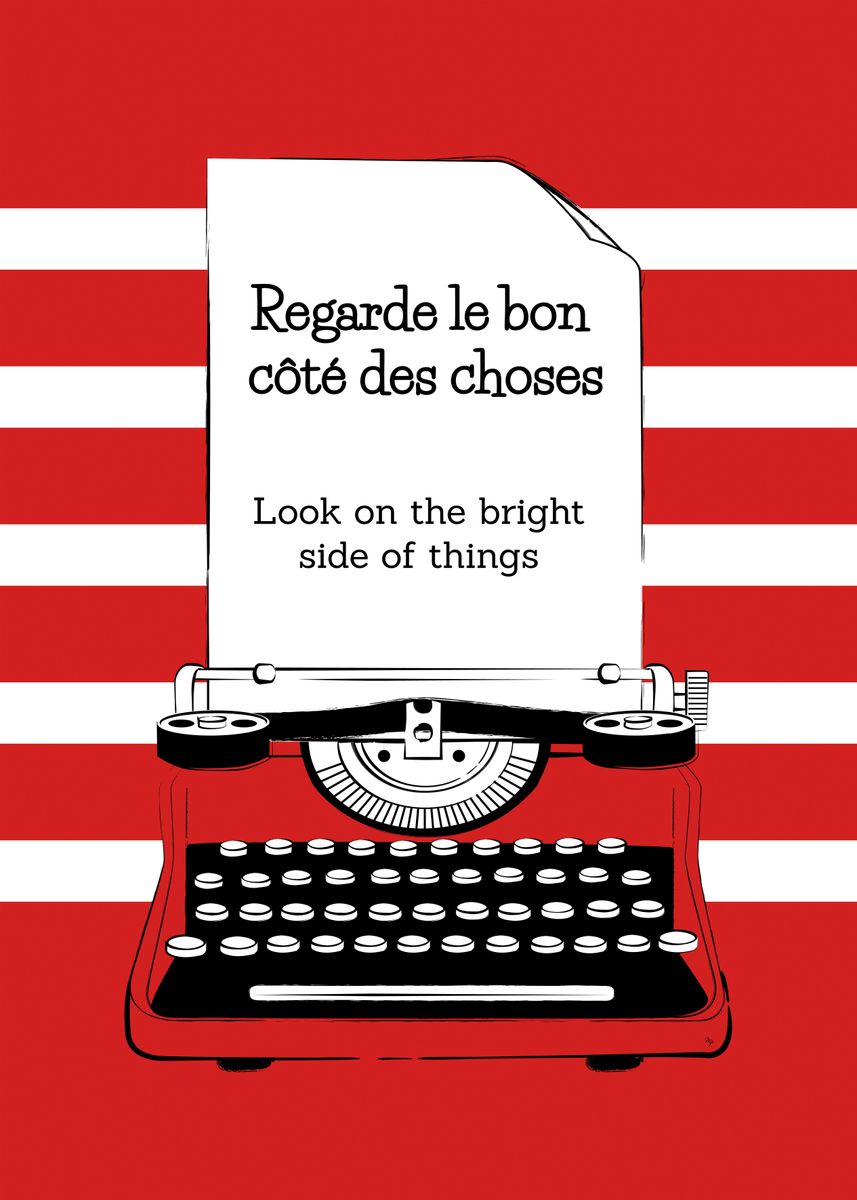 'Bright Side typewriter' Poster, picture, metal print, paint by Martina ...
