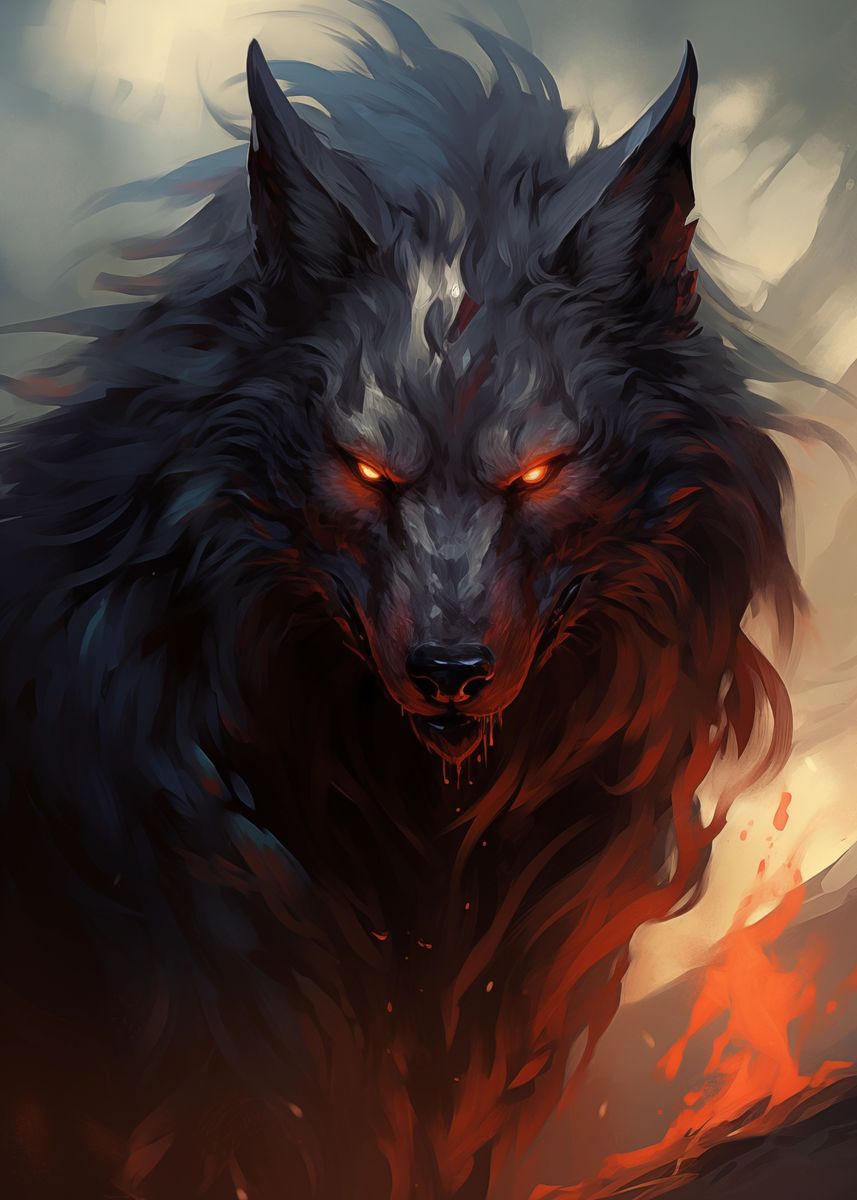 'Dark Wolf' Poster, picture, metal print, paint by AI Art Architect ...