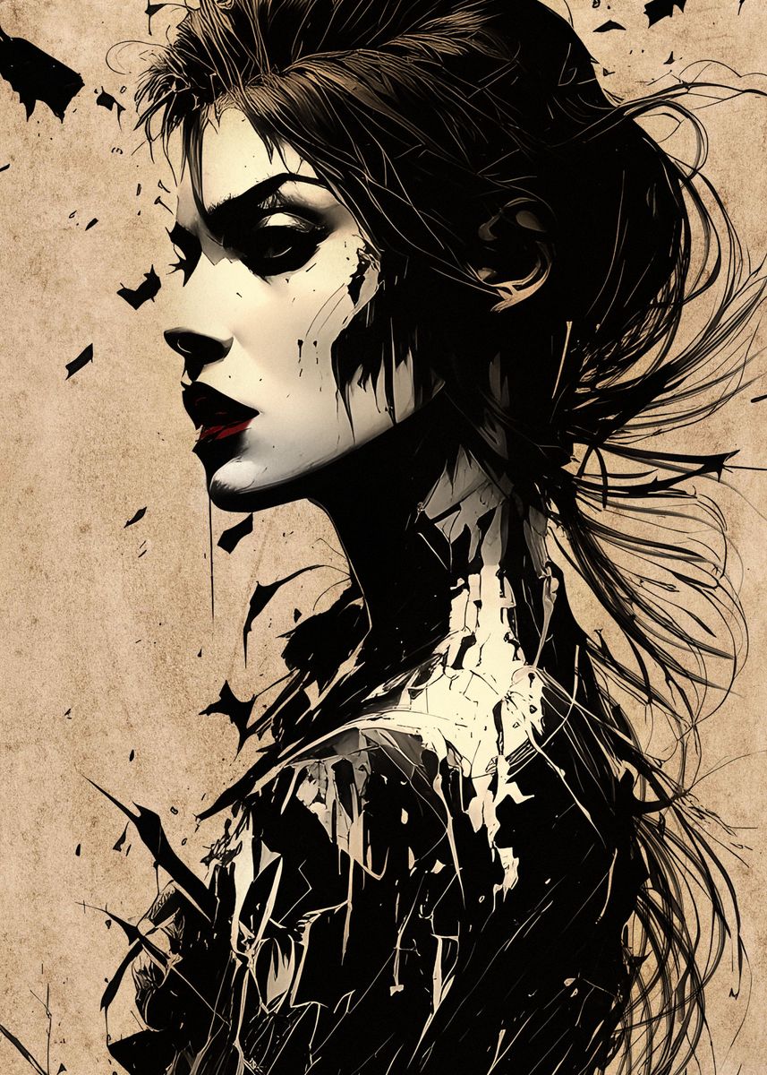 'gothic vampire' Poster, picture, metal print, paint by Rashid | Displate