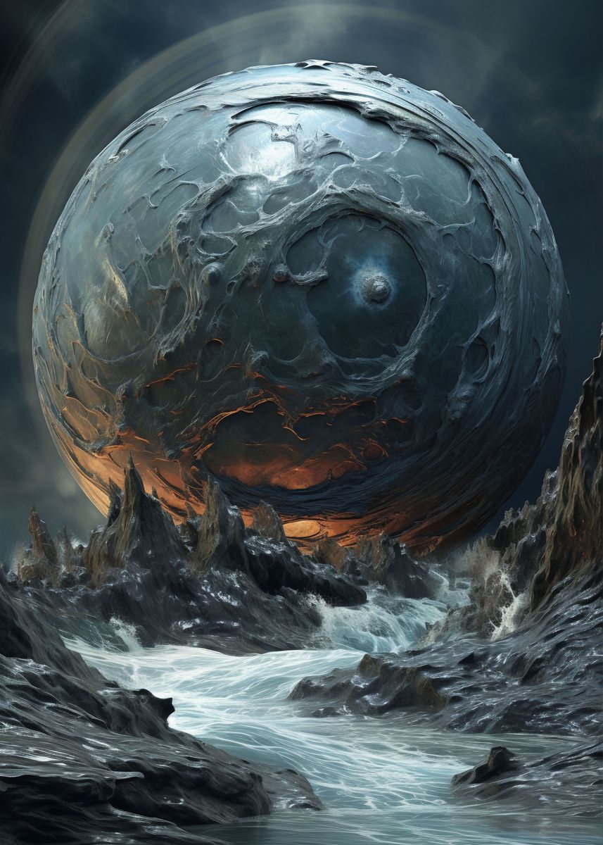 'Grey Planet' Poster, picture, metal print, paint by Cybronauts | Displate