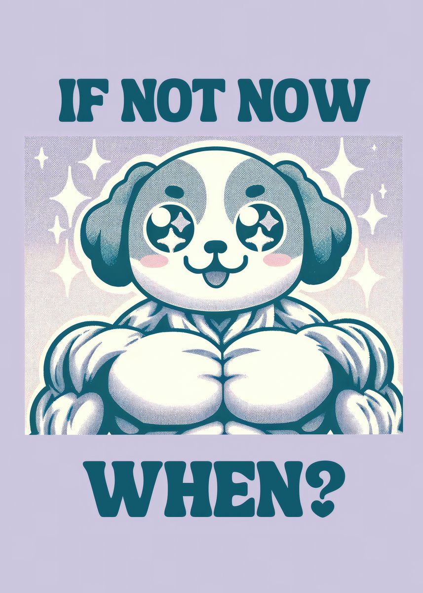 'Cute gym dog When ' Poster, picture, metal print, paint by Ji wong ...