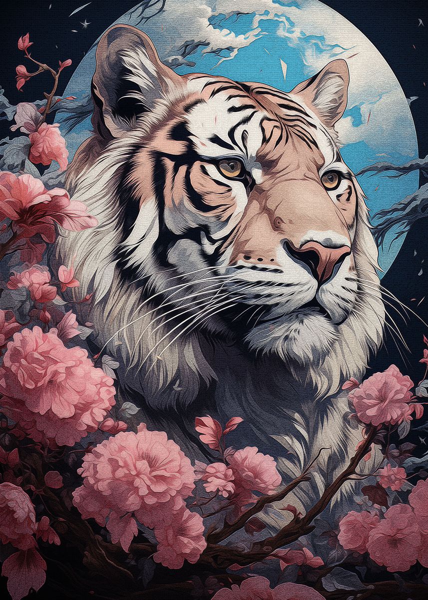 'Tigris' Poster, picture, metal print, paint by EKIM | Displate