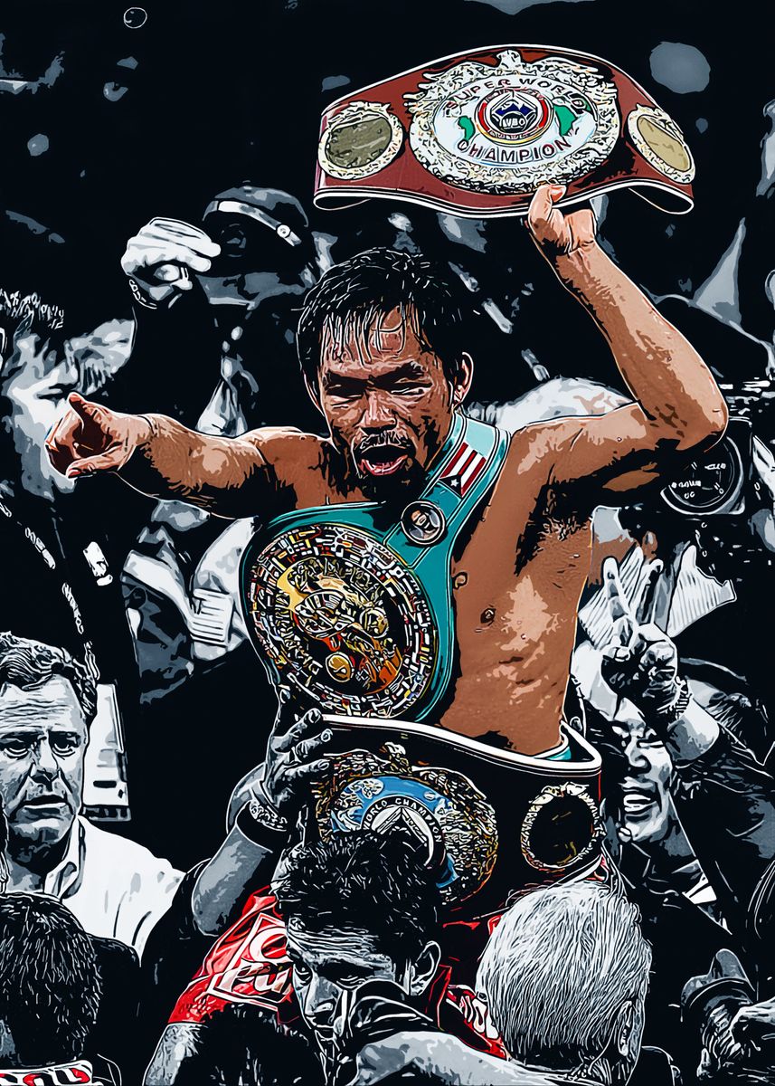 'Manny Pacquiao Boxing ' Poster, picture, metal print, paint by Benny ...