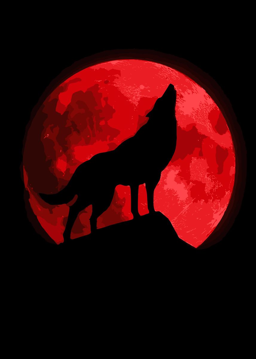 'red moon japan' Poster, picture, metal print, paint by designgraphic1 ...