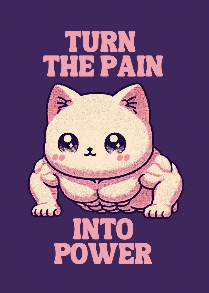'Gym cat fitness power' Poster, picture, metal print, paint by Ji wong ...