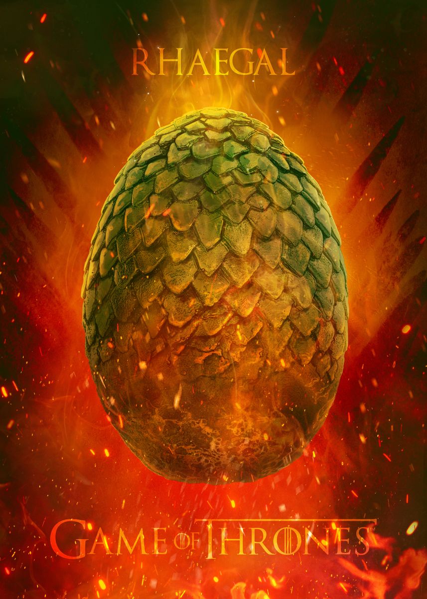 'GoT Rhaegal Egg' Poster, picture, metal print, paint by Game of ...