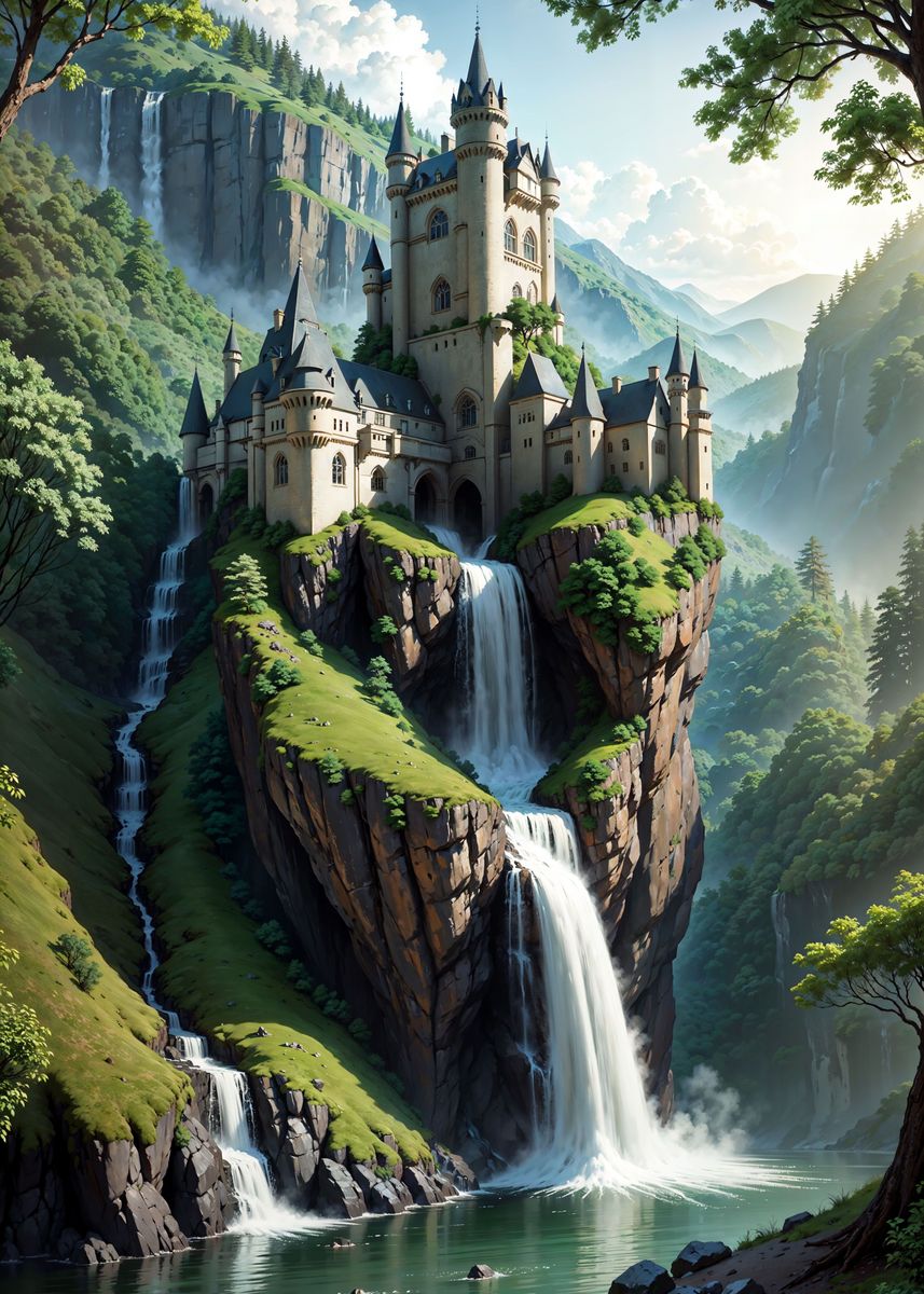 'Magical Castle' Poster, picture, metal print, paint by DervlexArt ...