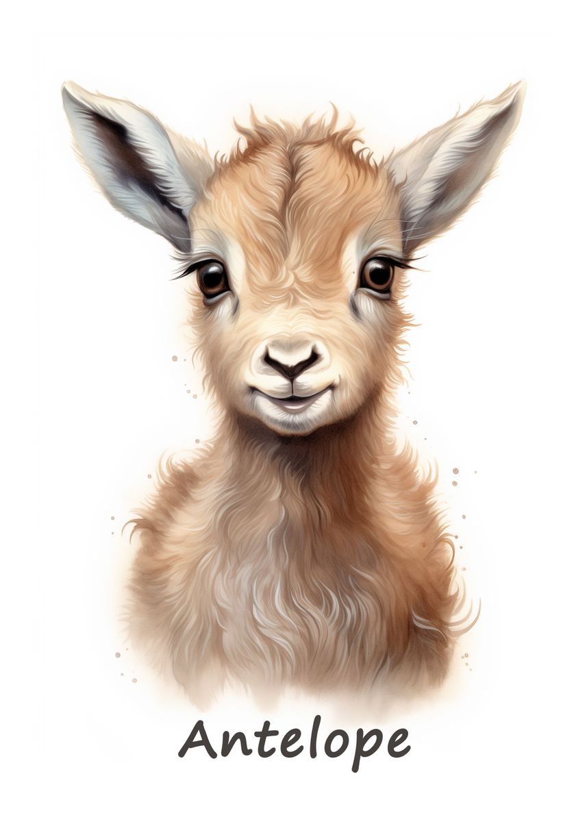 'Antelope Baby ' Poster, picture, metal print, paint by Phuong Dong ...