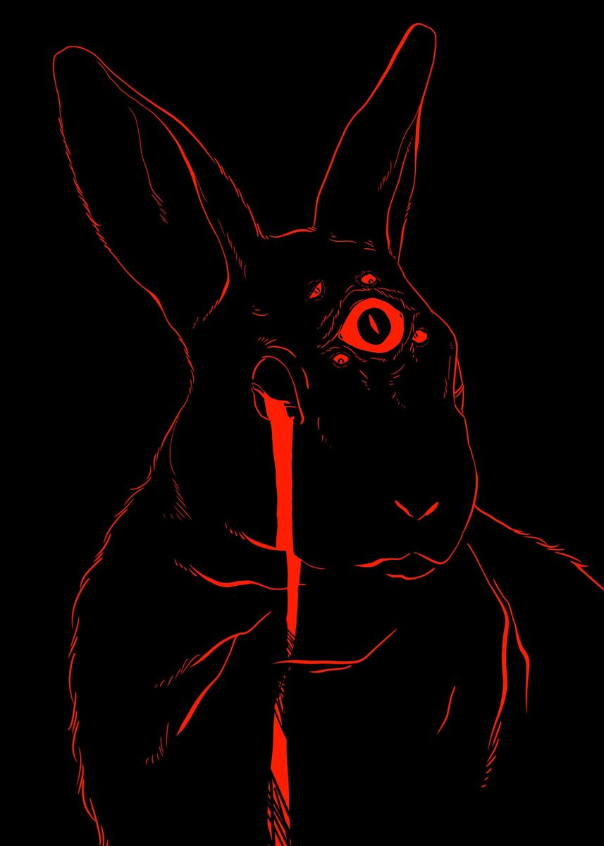 'black rabbit' Poster, picture, metal print, paint by eunoia | Displate