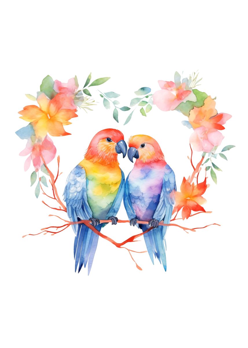 'Love birds' Poster by Vendzi | Displate