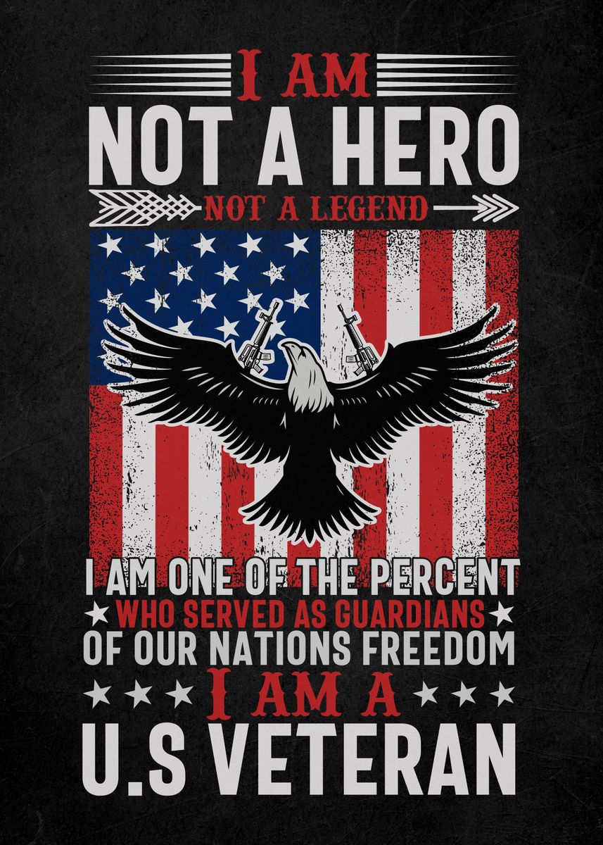 'Veteran Military Quote' Poster, picture, metal print, paint by Art Quote | Displate