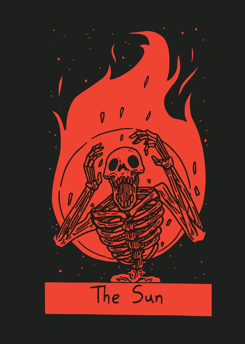 'Skeleton Burnt' Poster, picture, metal print, paint by Zero Nine ...