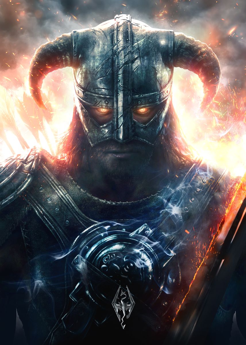 'The Dragonborn Comes' Poster, picture, metal print, paint by The Elder ...