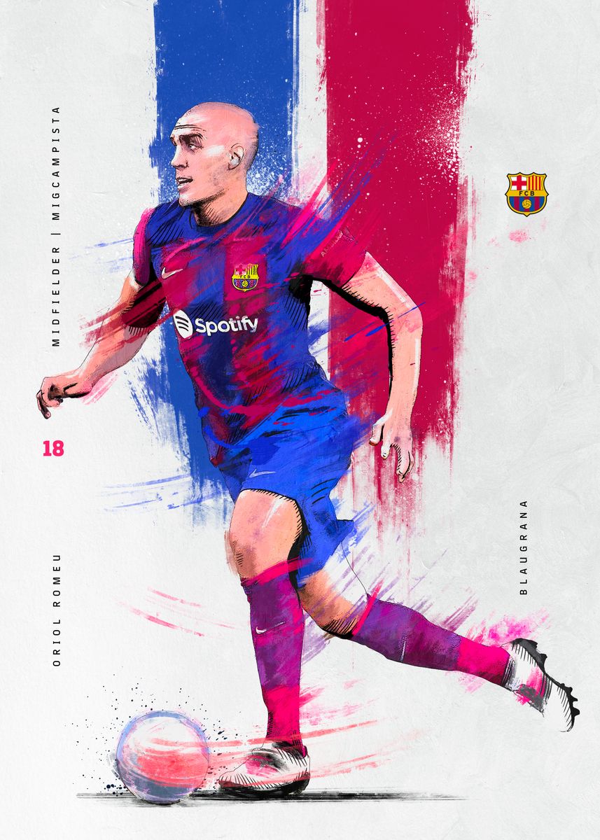 'Oriol Romeu' Poster, picture, metal print, paint by Barça | Displate