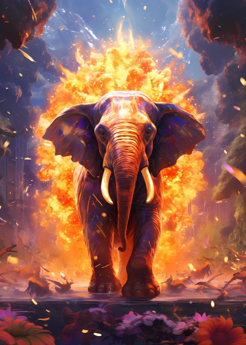 'Elephant Mysterious' Poster, picture, metal print, paint by AnHa ...